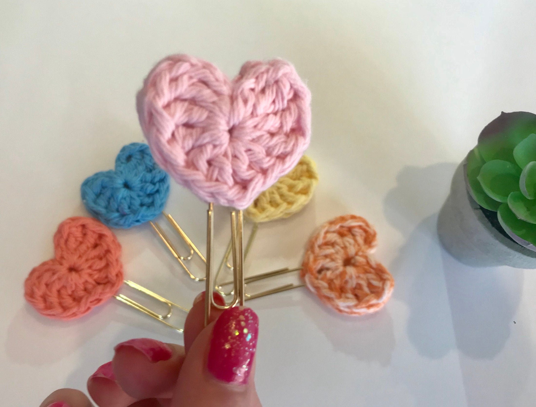 Knit Pastel Heart Paper Clip – The Woolly Planner